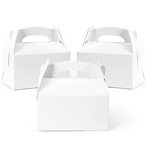 VGOODALL 35PCS White Color Treat Gift Paper Cardboard Favor box Candy Cake Box Gable Boxes for Birthday Party Wedding Gift Treat Box