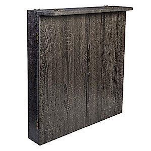 DMI Sports Paris Bristle Dartboard Cabinet Sets - Includes LED Lighting or Electronic Scoring Option, Rustic Grey (D4400W)