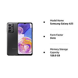 Samsung Galaxy A23 (SM-A235M/DS) Dual SIM,128 GB 4GB RAM, Factory Unlocked GSM, International Version - No Warranty - (Black)