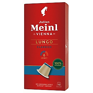 Julius Meinl: "Lungo Classico," 100% Arabica Nespresso Compatible, 100% biodegradable, 10 Capsules, Imported from Vienna