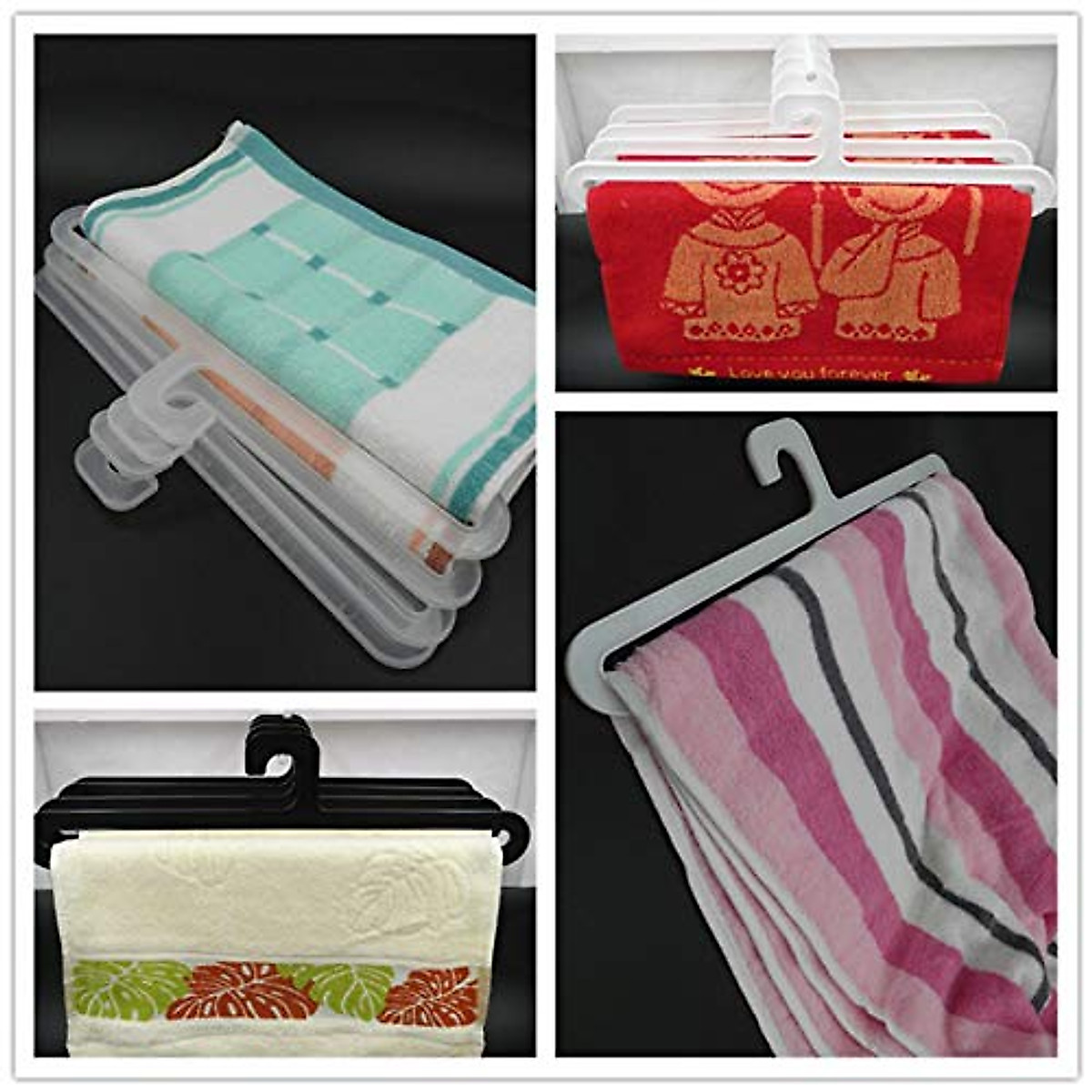 WellieSTR (Pack of 50 Plastic Hangers,Towel/Scarf/Legging Hangers, 17.5cm/6.9" - Black