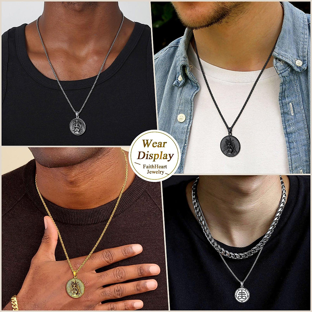 FaithHeart Satan Church Jewelry Sabbatic Gift Sigil of Lucifer Pendant Necklace Women Baphomet Goat Neck Charms