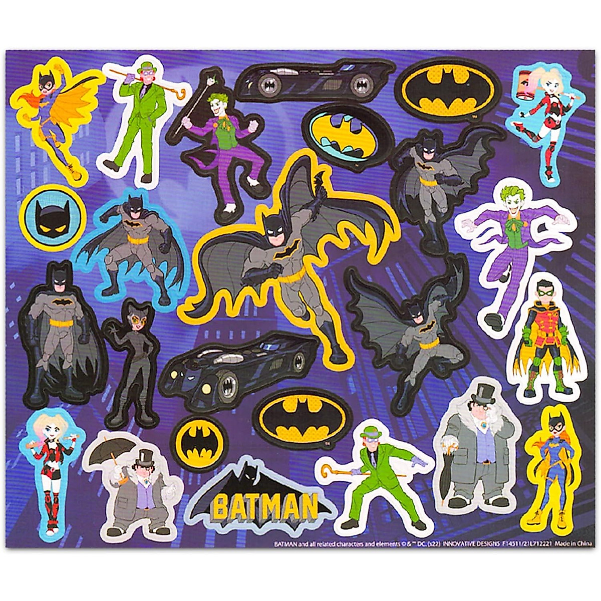 Batman Backpack and Lunch Box Set for Kids Boys ~ 7 Pc Deluxe 16" Batman School Bag, Lunch Bag, Patches, Stickers, and More (Batman School Supplies Bundle)