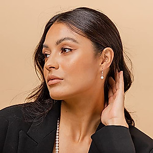 PAVOI Freshwater Cultured Pearl Earrings Leverback Dangle Studs - Handpicked AAA 7mm