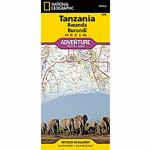 Tanzania, Rwanda, and Burundi Map (National Geographic Adventure Map, 3206)