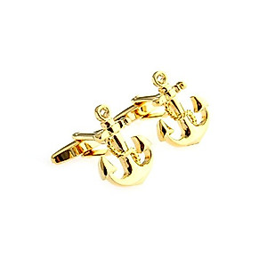 MRCUFF Anchor USN Pair of Cufflinks in a Presentation Gift Box & Polishing Cloth