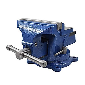findmall 5" Bench Vise with Anvil 360° Swivel Locking Base Table Top Clamp Heavy Duty Vice Swivel Base Bench