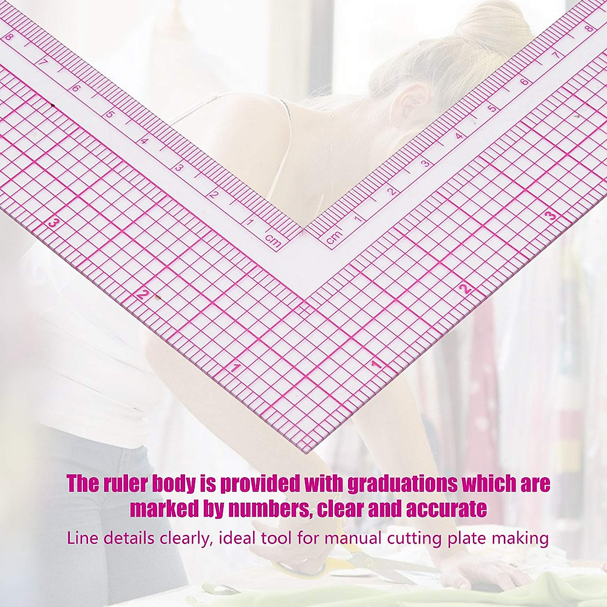 TOPINCN Plastic Sewing Ruler L Curve Ruler Sewing Measure Tailor Ruler Clear Sewing Ruler for Tailor Craft Tool Drawing Measuring Supplies (5808)