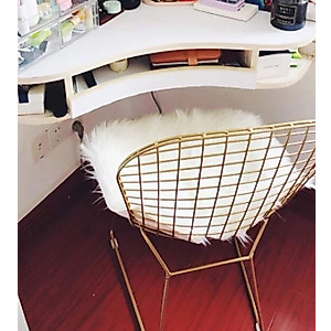 Soft Sofa Chair Cover Seat Cushion Pad for Bedroom,Fluffy Rug for Children's Room, Dog/Cat Bed Mat Gold,16x16 Inch