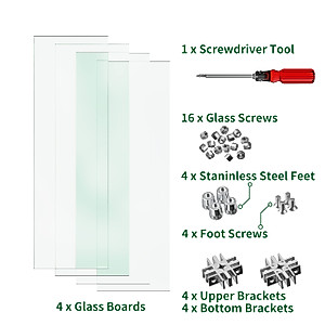 Emardom 19"x19"x6" Square Fire Pit Wind Guard, Fire Pit Wind Guard for 28-32 inch Fire Pit Table, 5/16 Inch Thickness Clear Tempered Glass