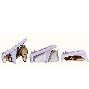 HTLLT Practical and Convenient Shoe Slots Organizer Adjustable Shoe Racks Space Saver Shoe Holder 6/10 Piece Set,Green,10 Piece Set