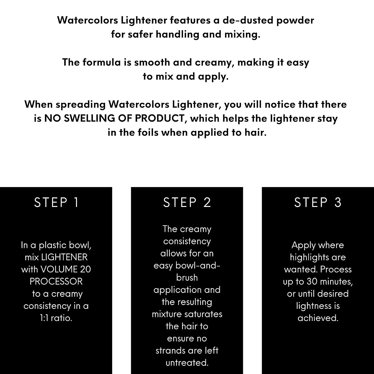 Watercolors Lightener, Hair Bleach Conditioning Lightening, 8 Levels Lift, Incredible Condition Water Colors Hair Dye Maintenance Wash (LIGHTENER - 1 oz packette (single use))