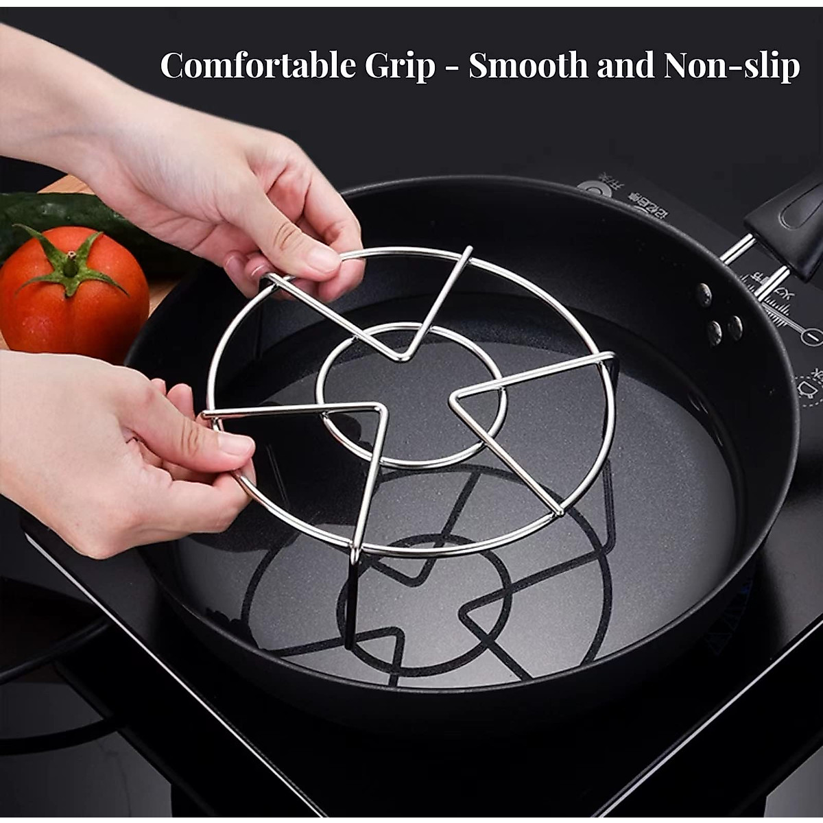 304 Stainless Steel Thickened Wire Rack Steaming Rack Multifunctional Tripod Rice Cooker Steaming Rack Metal Steamer Basket Steamer Insert for Pot (16cm diameter X 5cm height)