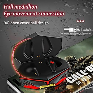 YOVDA Wireless Gaming Earbud, K98 Wireless Gaming Headphone with Charging Case and Built-in Mic, Bluetooth 5.1 Dual Game Music Mode Earbuds Wireless Headphones with 30 Hours Playtime, RGB