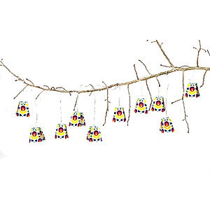 Allsop Home and Garden Soji Mod-Tulip Solar String Lights, Funky Style LED Outdoor Solar Lanterns, Handmade with Weather-Resistant UV Rated Fabric, for Decks, Gardens, Gazebos, Weddings, (Mod Tulip)