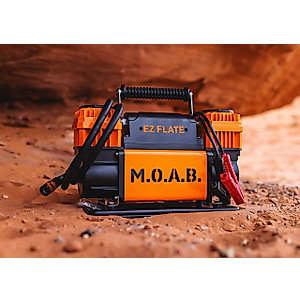 EZ FLATE M.O.A.B. Dual Air Compressor for 4x4 Offroad Vehicles, Fast Inflation, 12V Power, Easy to Use, Storage Bag