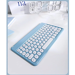 Keyboard Case for iPad Mini 7th/6th Generation 8.3 Inch, Case for iPad Mini 7 A17 Pro/Mini6 Keyboard with Mouse, Cute Round Key Detachable Keyboard Case with Pencil Holder, Pink