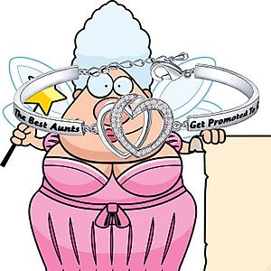 FOTAP Godmother Bangle Only The Best Aunts Get Promoted to Godmother Bracelet Baptism Gift for Aunt (Aunt Godmother S)