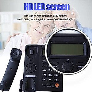 Desktop Telephone with Display Screen, Fixed Telephone with LCD Brightness Adjustable, Desktop Telephone with Hands-Free Function