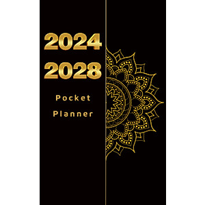 2024-2028 Pocket Planner: 5 Years Monthly and Weekly Calendar From January 2024 To December 2028 for Purse