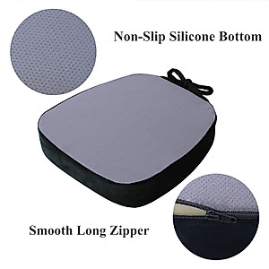 baibu 14x14 Inches Non Slip Metal Dining Chair Pads, Super Soft Bar Stool Cushions Kitchen Chair Pads with Ties - One Cushion only (Black, 14×14×3in)