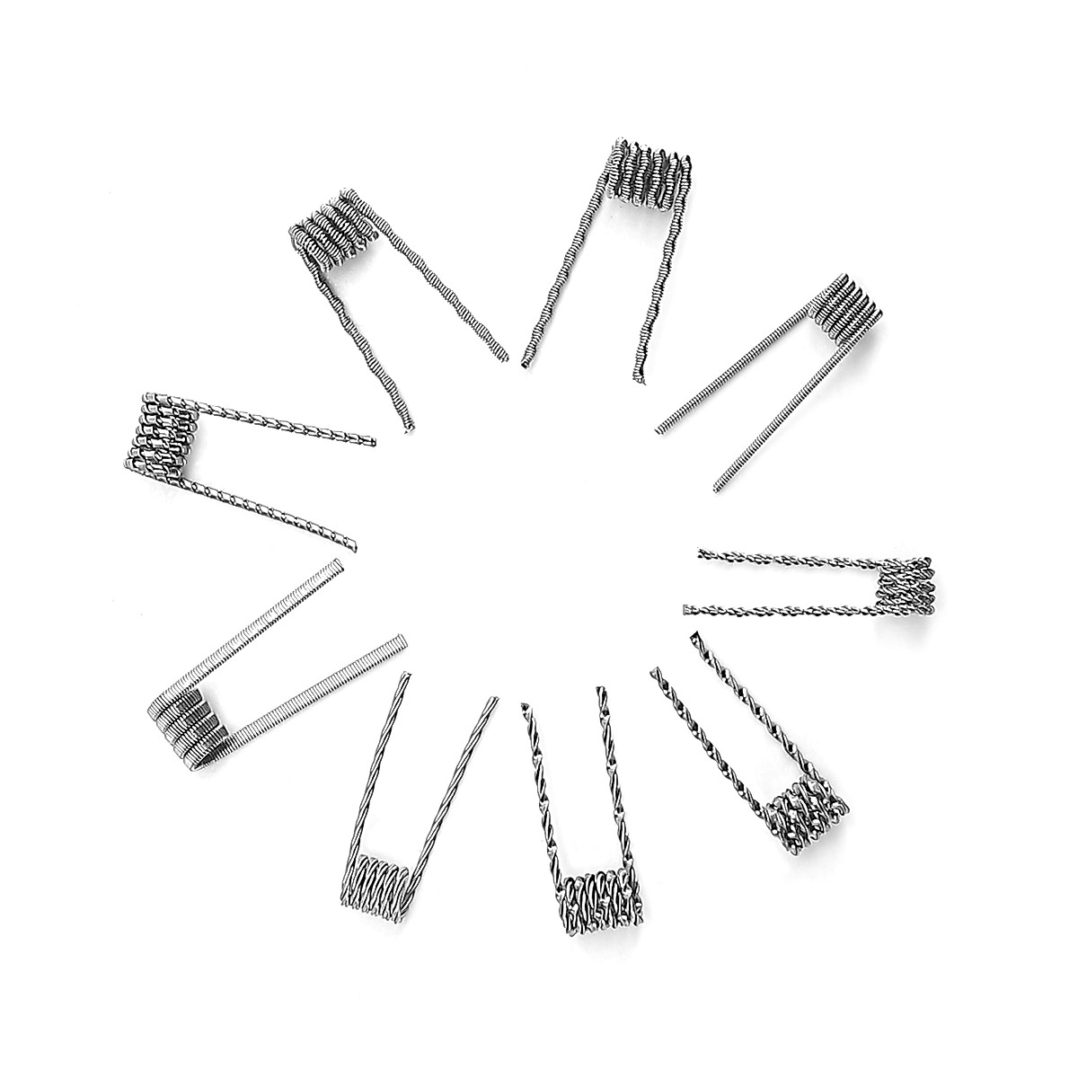 48Pcs/Set 8 in 1 Single Coils Platte Iron-chromium-aluminum Heating Wire Resistance Premade Prebuilt Coil, Hot Wire Replacement for Swag, Master, Nautilus