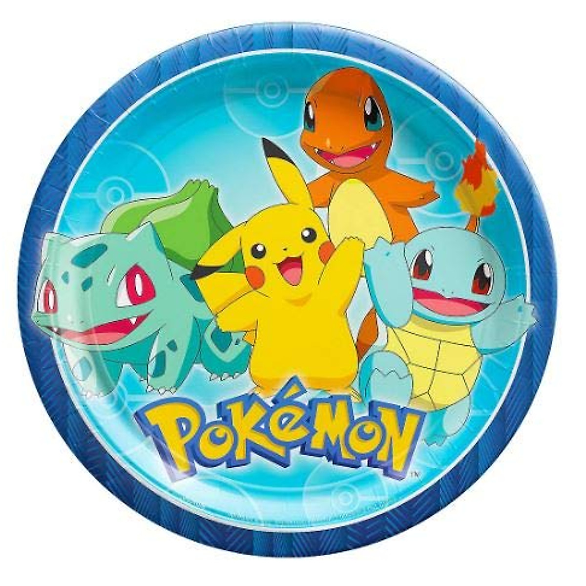 Classic Pokemon Birthday Party Supplies Pack for 16 with Plates, Napkins, Cups, Table Cover, Candles, and Pin