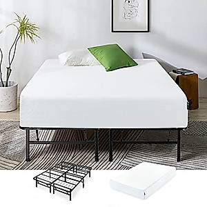 ZINUS 12 Inch Green Tea Cooling Gel Memory Foam Mattress and SmartBase Metal Mattress Foundation Set / Bed and Mattress Set / No Box Spring Needed / Mattress in a Box, Full