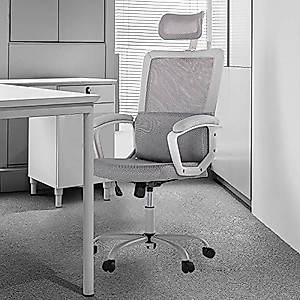 Desk Chair - Office Chair High Back Mesh Computer Chair with Lumbar Support Adjustable Height Swivel Home Office Chair