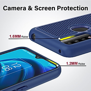 NTZW for TCL 30 XE 5G Case: Drop Protective Military Grade Armor Case Cover | Sturdy Anti-Slip Grip & Shock-Proof Silicone TPU Bumper | Dual-Layer Heavy Duty Protection Phone Case - Blue