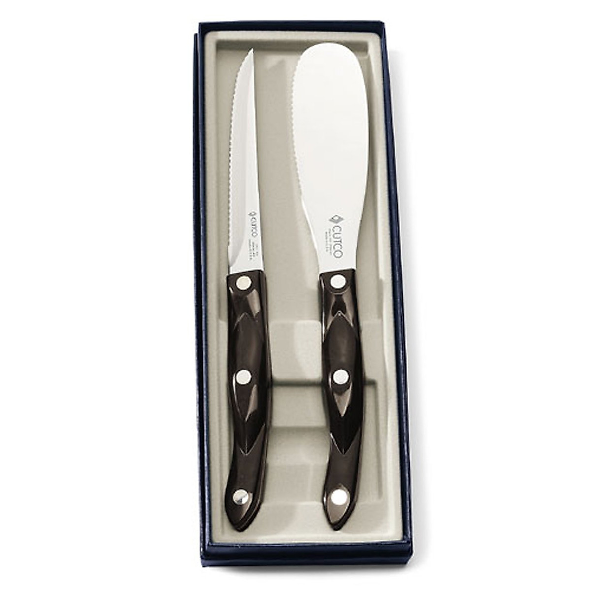 Cutco Club Mates #1822 in Gift Box/Includes Cutco Spatula Spreader #1768 and Cutco Trimmer #1721 Dark Handles