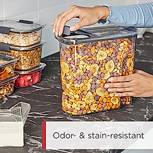 Rubbermaid Brilliance Cereal Food Storage Container with Flip Top Spout, Dishwasher Safe, Clear