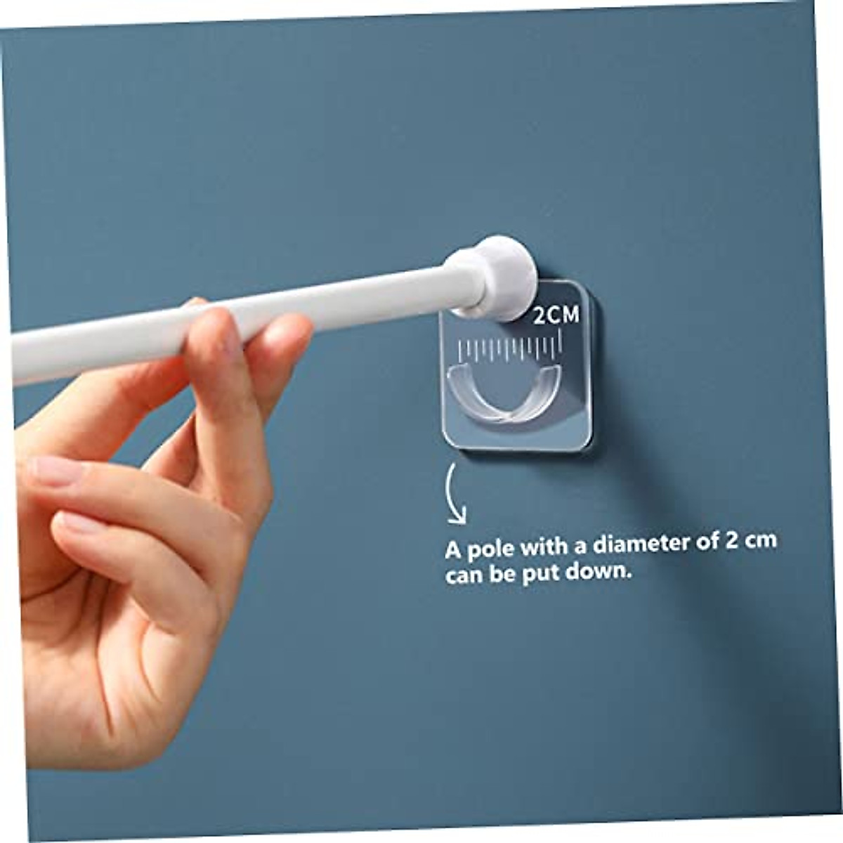 DECHOUS 3pcs Hook Bracket Shower Curtains Hooks Wall Mounted Holder Shower Curtain Holder Adhesive Curtain Rod Holders Shower Rod Mount Retainer Curtain Rod Support Shower Rod Holder Abs