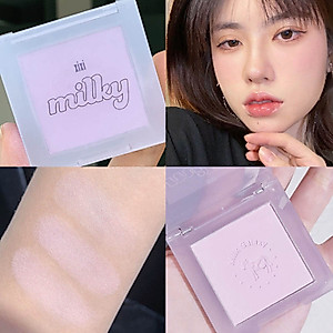 Blush Palette, Milk Galaxy Soft Mist Blush Monochrome Blush Palette Matte Vitality Nude Makeup Rouge Repair Blush Portable Daily Light Makeup Pink Tender Girl Beautiful Woman (Taro paste)