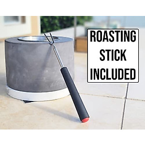 Davis&Company Concrete Tabletop Fire Pit - Bundle Kit - Isopropyl Fire Pit, with Roasting Sticks, Mini Personal Fireplace for Indoor & Patio - Ethanol Fuel, with Portable Fuel Funnel
