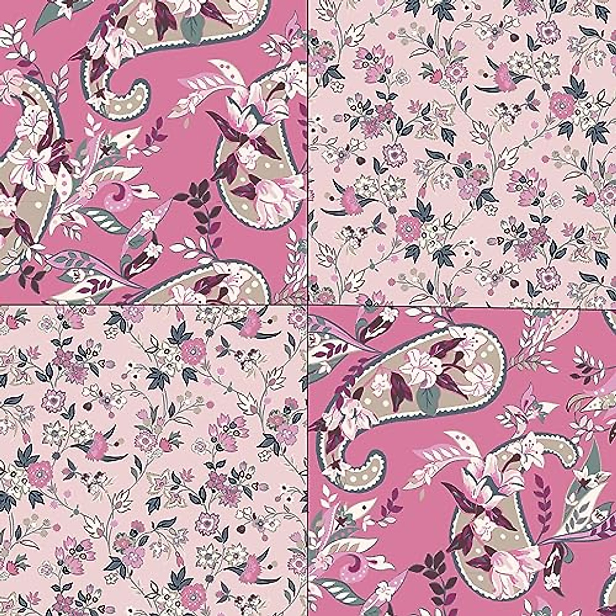 Vera Bradley Women's Cotton Convertible Wristlet With RFID Protection, Botanical Paisley Pink Patchwork, One Size