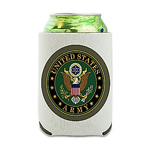 U.S. Army United States Army Eagle Logo Can Cooler - Drink Sleeve Hugger Collapsible Insulator - Beverage Insulated Holder