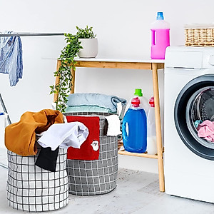 KONLREMA Gray Laundry Hamper Large Canvas Fabric Lightweight Storage Basket,Dirty Clothes Collapsible Round Waterproof,Clothes Hamper for College Dorms, Boys and Girls Bedroom, Clothes Basket