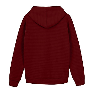 Ymosrh Mens Hoodie Sweatshirts Pullover, Trendy Hoodie Oversize Hoodies Sweatshirt Blank Hoodies for Printing Men Men's Winter Casual Hoodie Warm Long Sleeves Sweatshirt Coat Jacket (XL, Red)