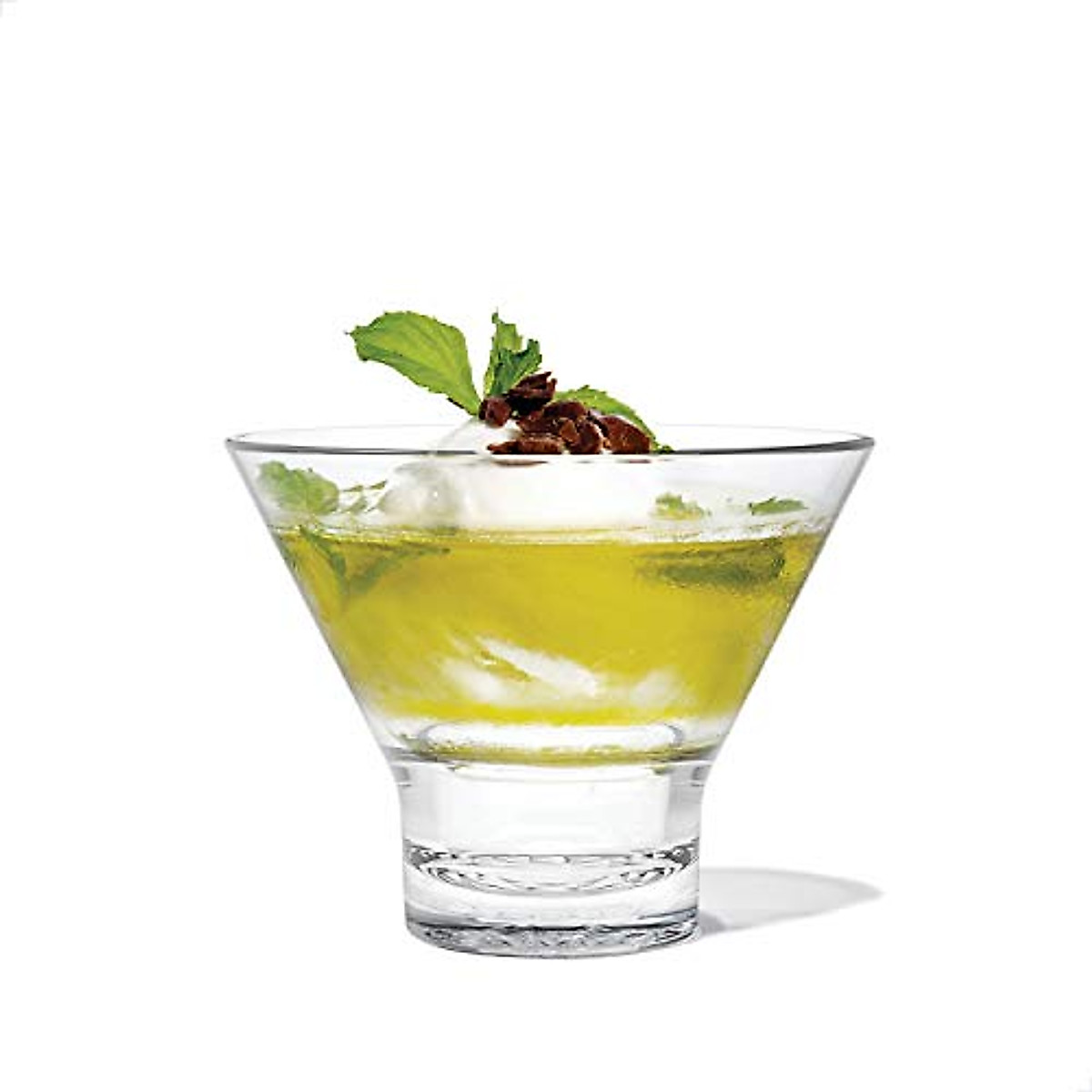 TOSSWARE RESERVE 8oz Stemless Martini Glass, SET OF 4, Premium Quality, Tritan Dishwasher Safe & Heat Resistant Unbreakable Plastic Cocktail Glasses, Clear