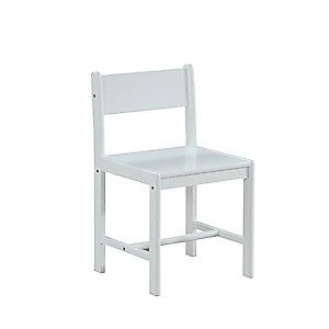 Wycian Patio Dining Chairs, Chair Seat 1PC White Solid Wood Capacity 300LB 17.00" L 17.00" W 30.00" H Living Room Bedroom Dining Rooms Garden Small Patio Chair