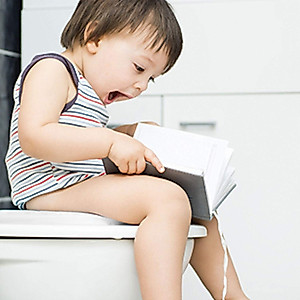 Todeco Toilet Seat with Built in Potty Training Seat, 2-in-1 Round Family Toilet Seat Cover for Toddlers & Adults,Slow Close & 1-Click Remove,White