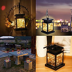 Solar Lanterns Outdoor Hanging Waterproof, 30 LED Decorative String Fairy Lamps Solar Table Lamps Outdoor Garden Lights for Patio Landscape Yard (1 Pack)