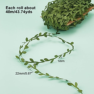 NBEADS about 40m Artificial Leaf Vines, Silk Cloth Green Leaves Artificial Hanging Vine Plants for Wedding Garden Office Home Wall Decoration