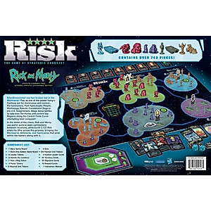 USAopoly, Inc. Risk Rick and Morty Risk Game | Based on The Popular Adult Swim TV Show Rick & Morty | Official Rick and Morty Merchandise | Classic Risk Board Game Themed for Rick Morty Series