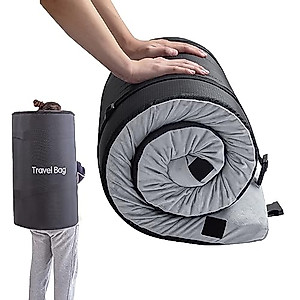 Memory Foam Camping Mattress 2.5 inch, Cot Pads, Single Small Portable Roll Up Camping Sleep Topper with Waterproof and Non-Slip Bottom, Camping Car Mat with Travel Bag, 72"×24"×2.5", Grey