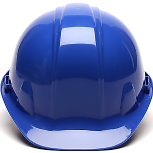 Pyramex Safety Cap Style 4 Point Ratchet Suspension Hard Hat with Rain Trough - Comfortable Low Profile Design, Blue, One Size (HP14160)