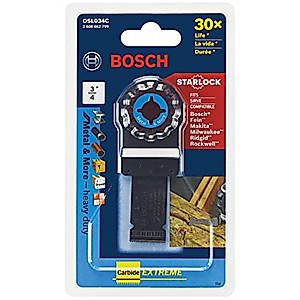 BOSCH OSL034C 1-Piece 3/4 In. Starlock Oscillating Multi Tool Metal & More Carbide Extreme Plunge Cut Blade for Cutting Iron Bar, Metal, Wood with Nails, Drywall and Tile