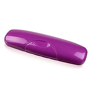 RADIUS Toothbrush Big Brush with Replaceable Brush Head BPA Free ADA Accepted - Right Hand - Purple Brush with Purple Case