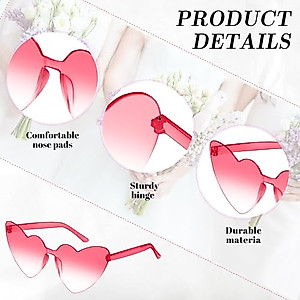 Chicpop 8 Pairs Heart Shaped Frameless Glasses Trendy Transparent Candy Color Eyewear for Party Favor